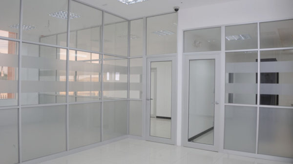 Frosted Glass Vinyl Partition In Office| Frosted Glass Office Door